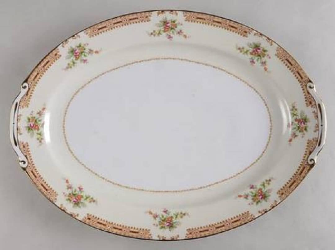 Antique, Occupied Japan, Hira China HIR23 Gold Trimmed, 15" Oval ...