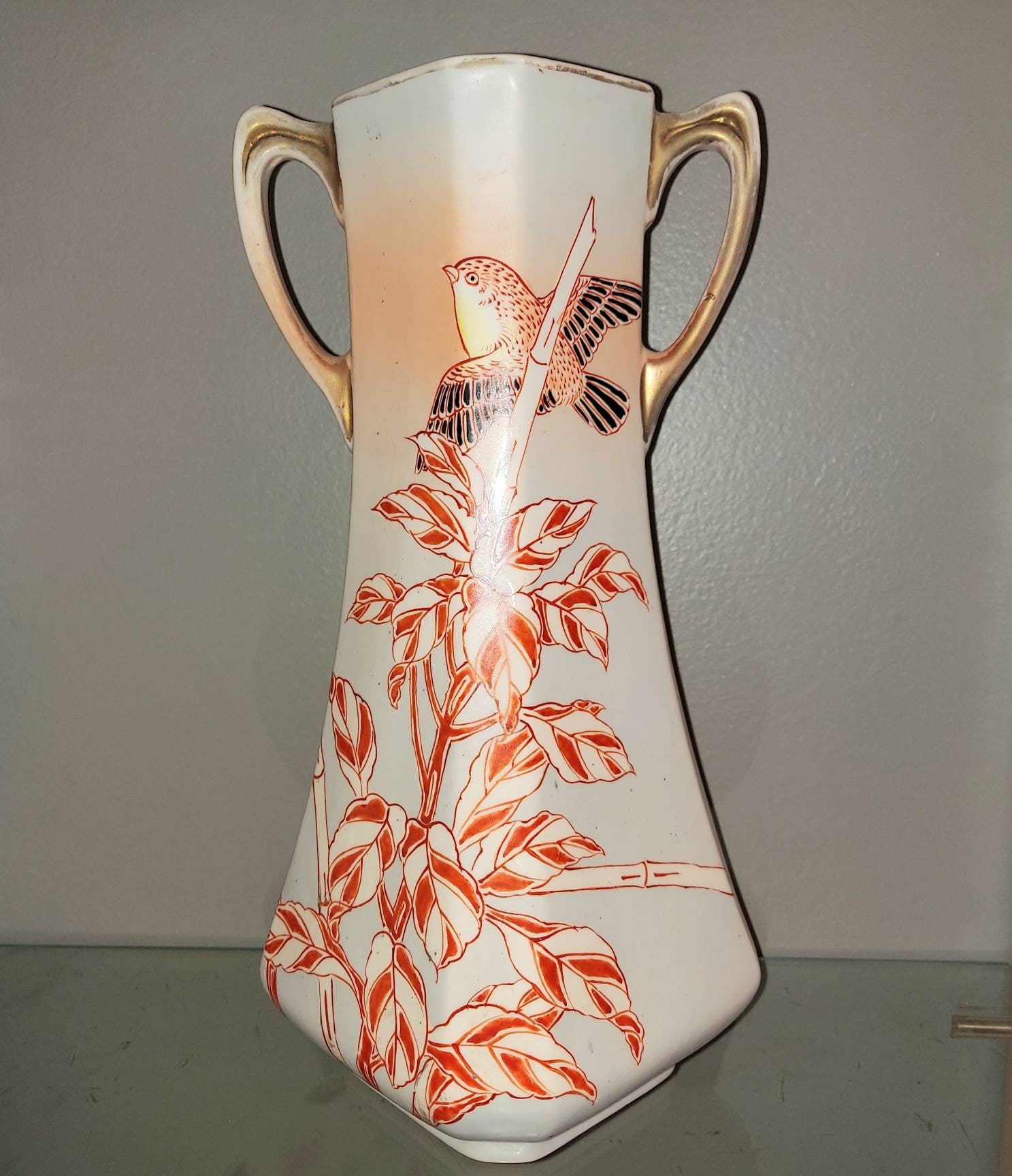RARE Royal Nippon Nishiki Vase Numbered 21 of 23 Bamboo With Songbird ...