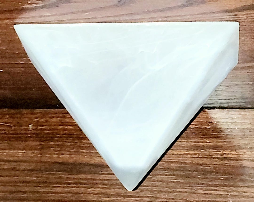 Triangular, Frosted Glass, Sconce Shade in Faux Alabaster Finish 7.25 ...