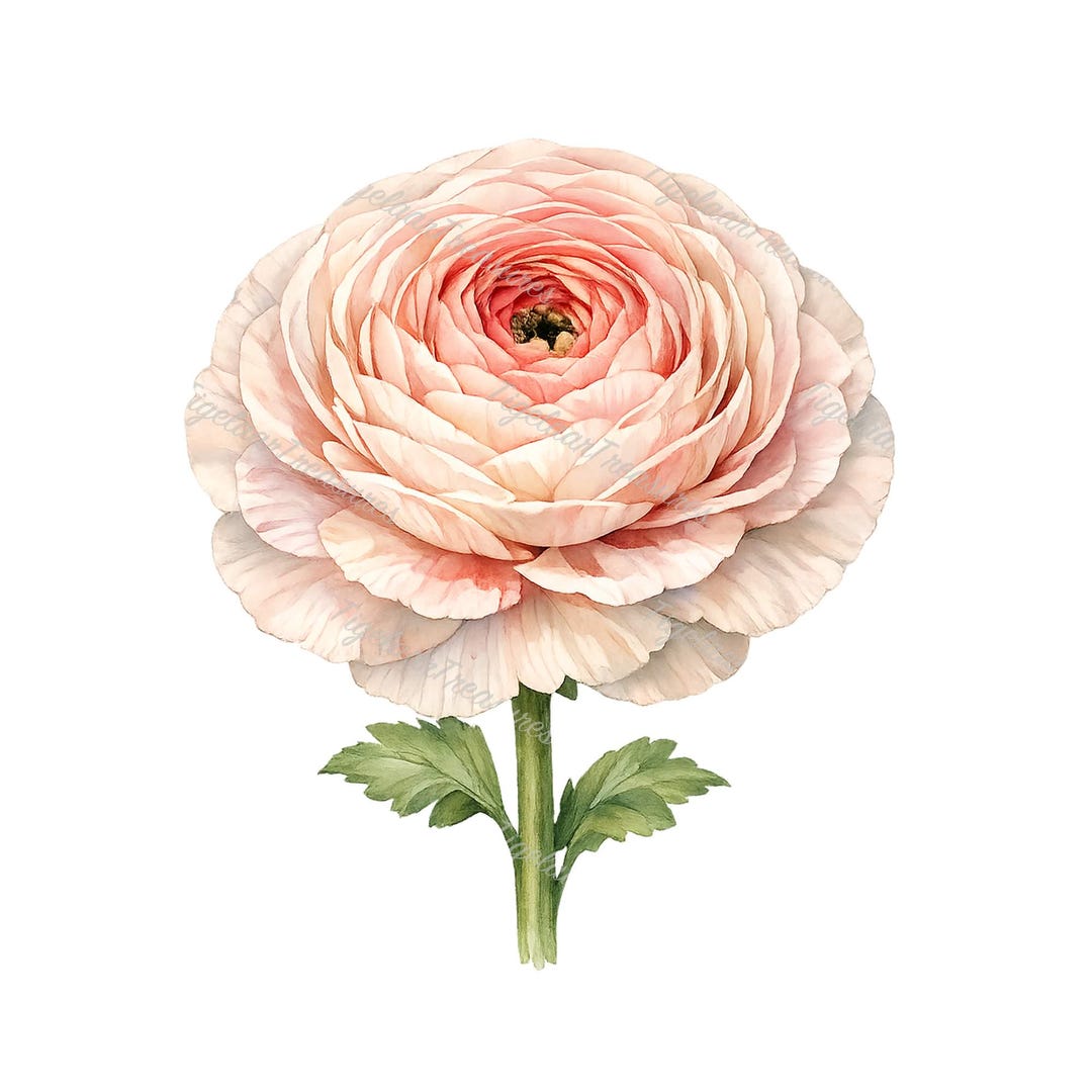 20 Ranunculus Clipart – Lush Watercolor Flowers Pack, Invitations ...