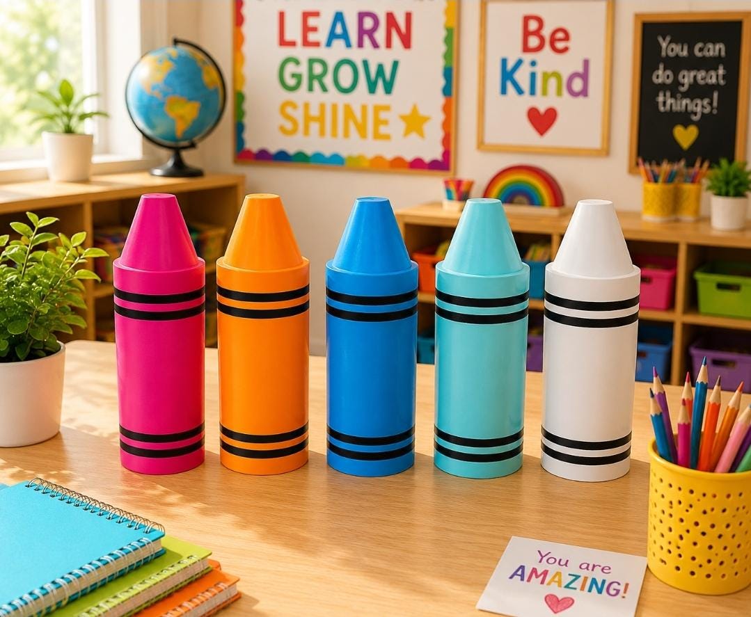 Jumbo Crayon Holder | 3D Printed Colorful Classroom Organizer, Kids ...