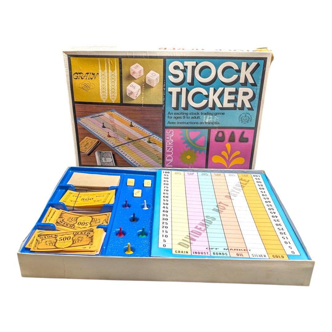 Vintage 1980s Stock Ticker Board Game Complete Games by Copp Clark ...
