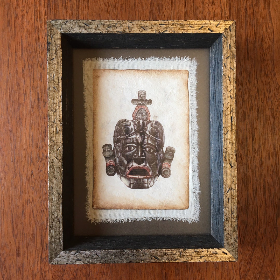Framed Print of Mayan Funeral Mask From Tikal - Etsy