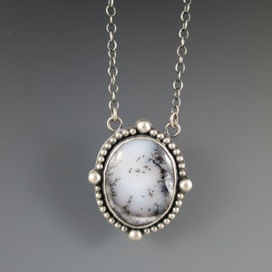Merlinite Dendritic Opal Handmade Necklace - Etsy Canada