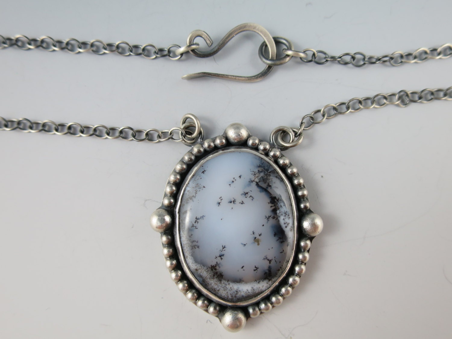 Merlinite Dendritic Opal Handmade Necklace - Etsy Canada