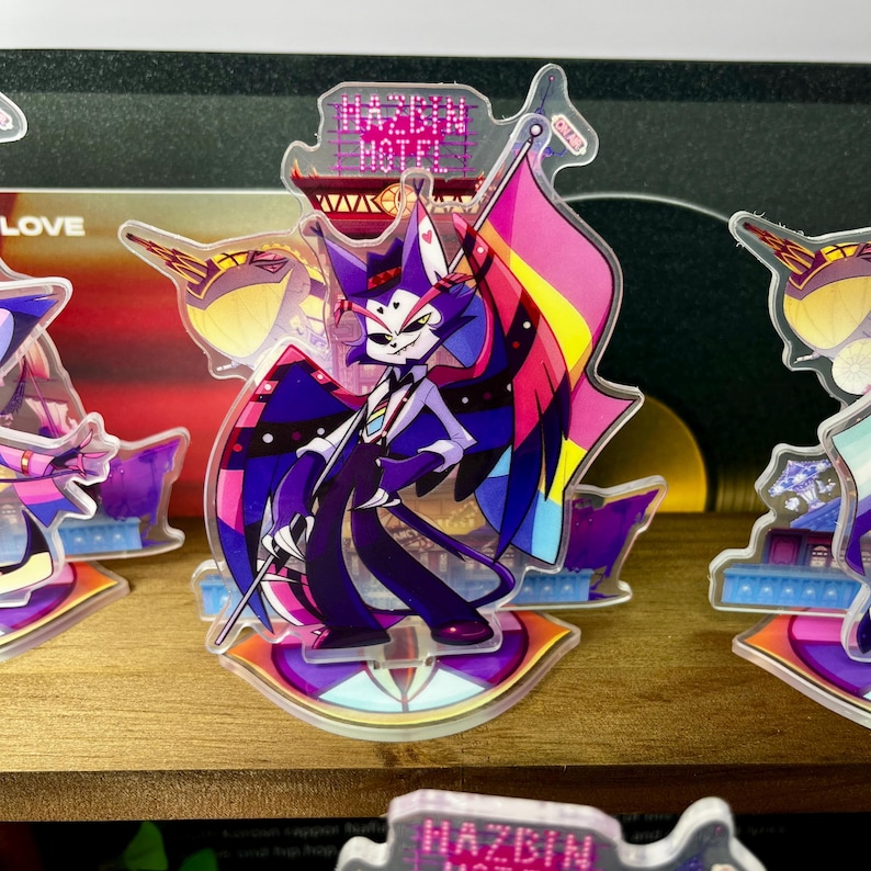 Hazbin Hotel Acrylic Standee: Alastor TV Demon Fanart Radio Demon Desk ...