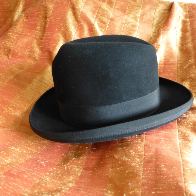 1863 A.breiter HUCKEL Derby 1799 Man Black BOWLER HAT Vintage 40s Noir ...
