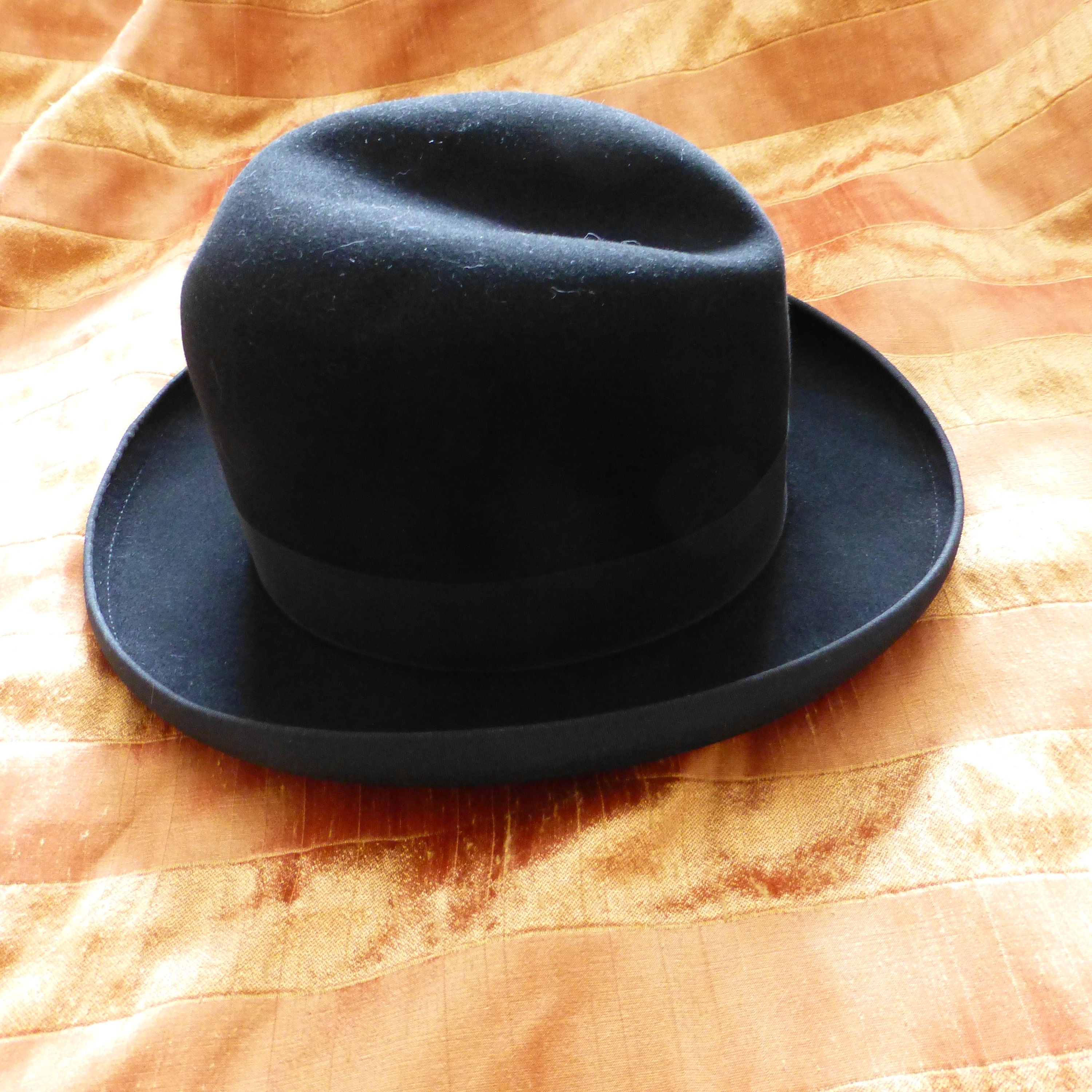 1863 A.breiter HUCKEL Derby 1799 Man Black BOWLER HAT Vintage 40s Noir ...