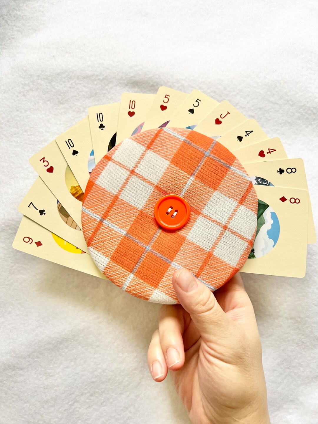 Holder for Playing Cards Playing Card Gifts Orange Plaid - Etsy