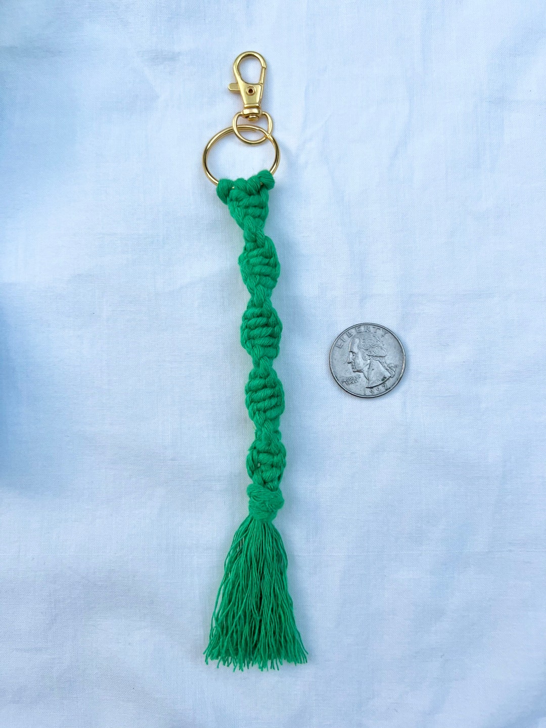 Green Braid Macrame Keychain, Macrame Keychain, Gift for Her, Gift for ...