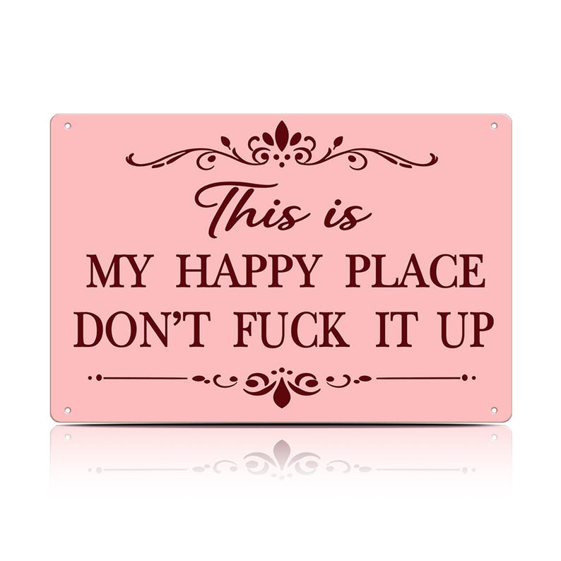 Funny Happy Place Metal Sign for Garden - Etsy Canada
