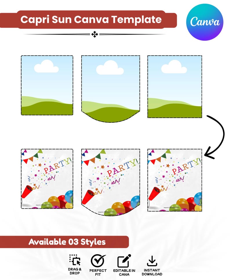 Capri Sun Template Canva, Editable Juice Pouch Label, Caprisun Label ...