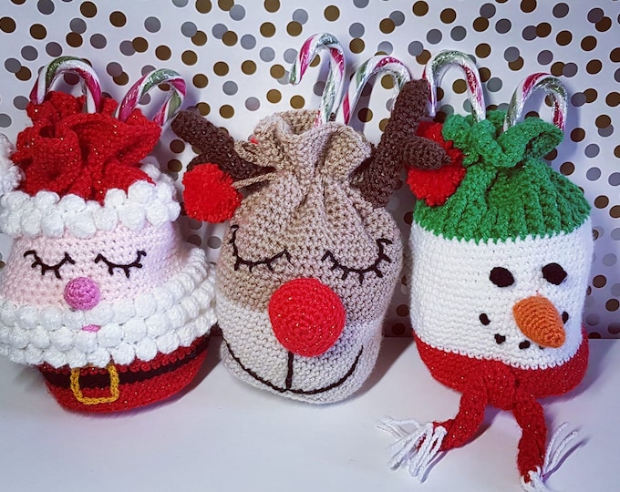Crochet Christmas Candy Bag PATTERN, Written in English and is ...