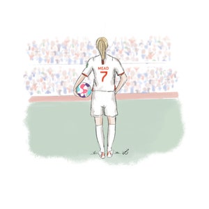 Personalised Women/girls Football Illustration - Etsy