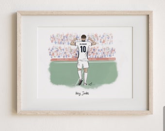 Jude Bellingham- England FC, Euro 2024 A4 Pencil Drawing Print - Etsy UK