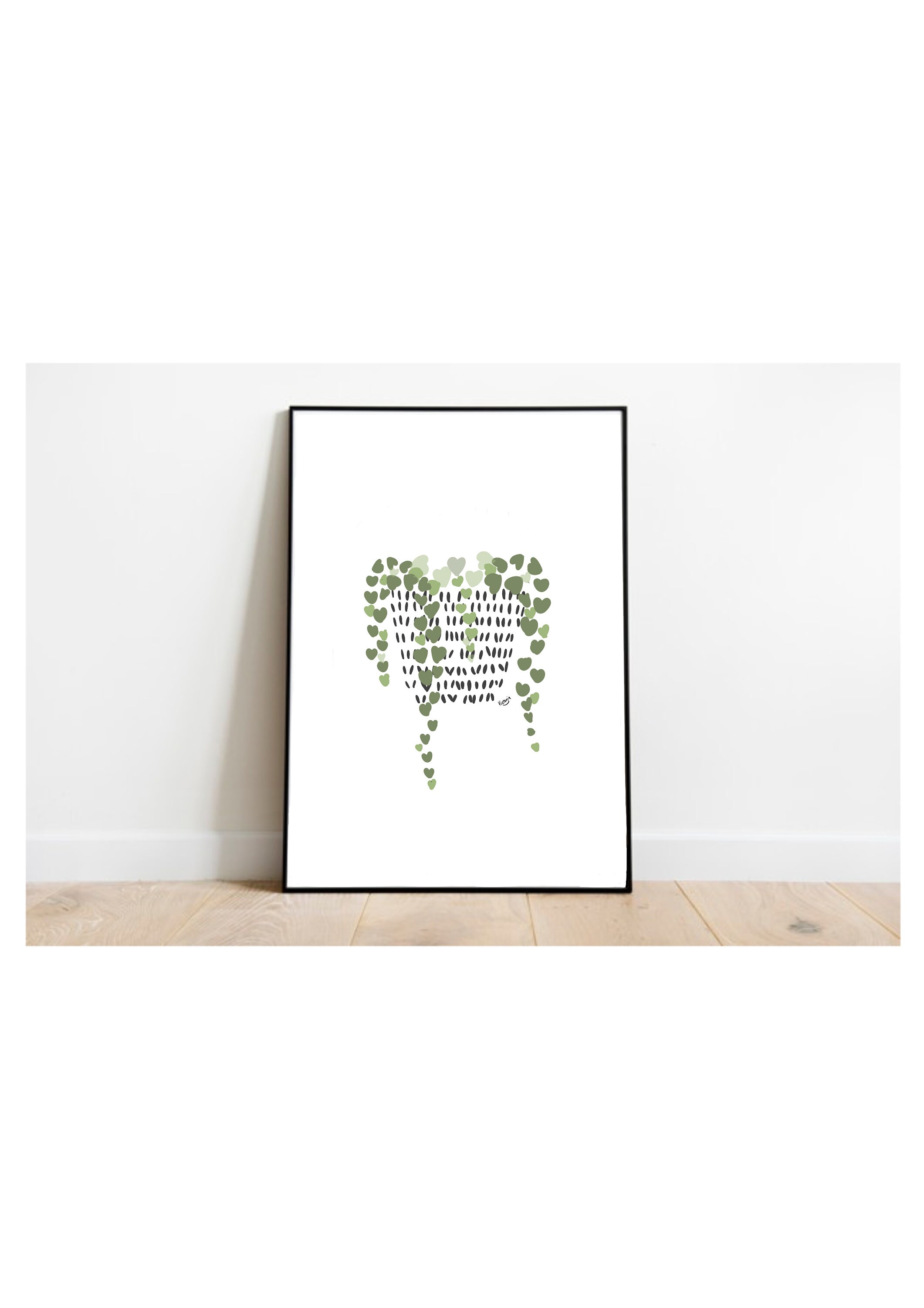 String of Hearts Digital A4 Print - Etsy