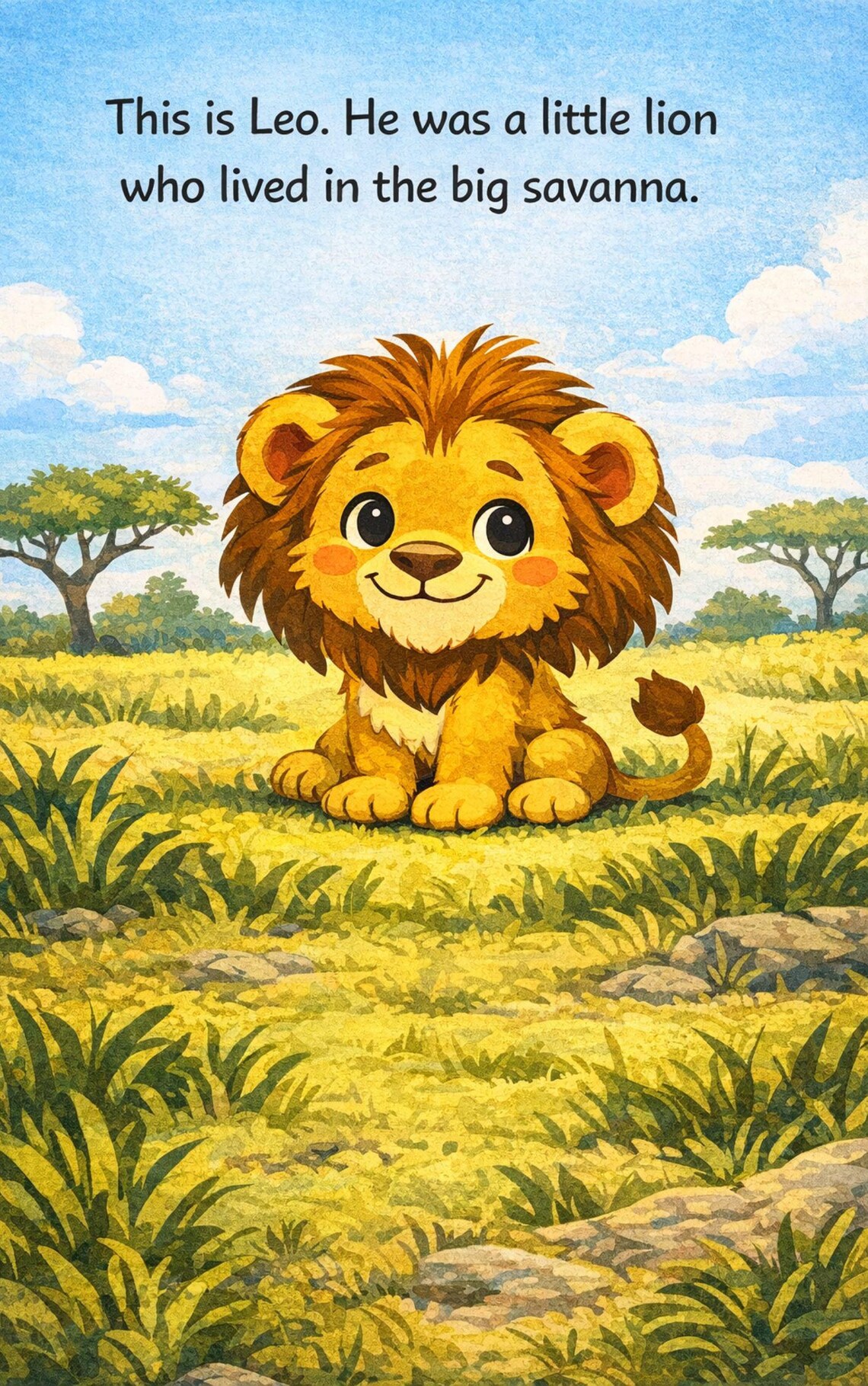 Printable Kids Book PDF – Leo the Brave Lion | Digital Download ...
