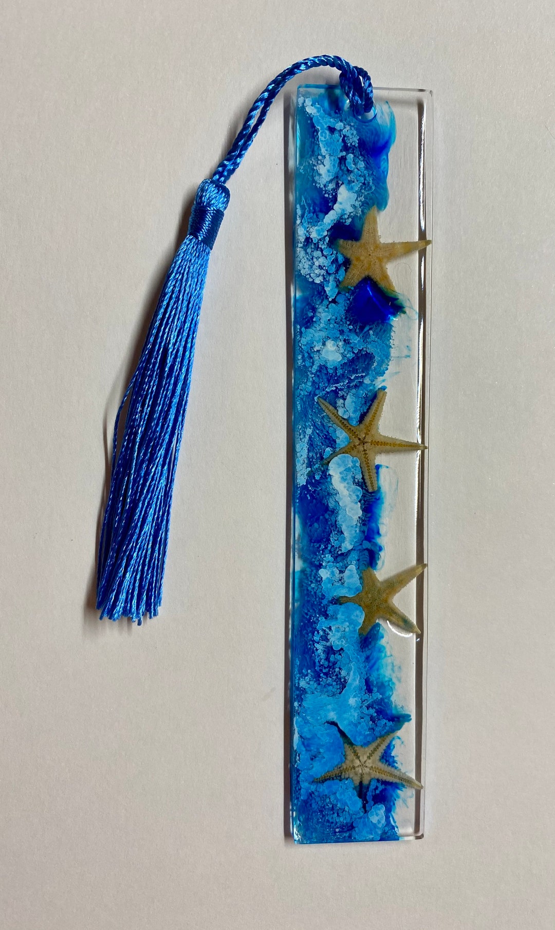 Starfish Bookmark Made From Clear Resin, Real Starfish and Alcohol Ink ...