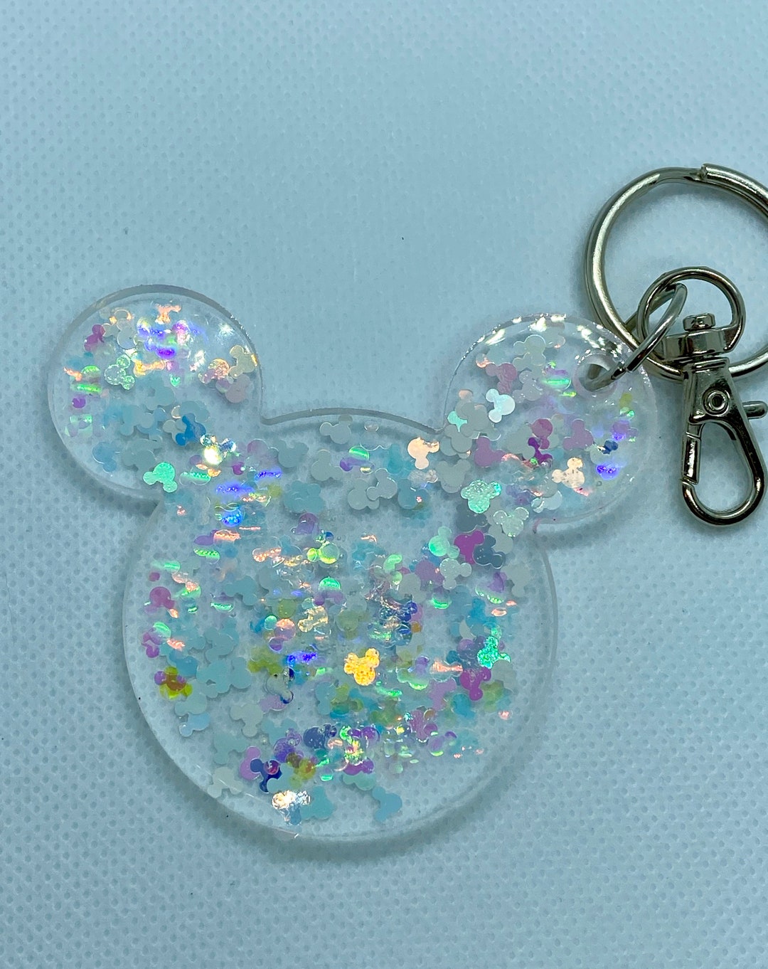 Mickey Inspired Mickey Inspired Mouse Keychain Made From Clear Resin ...