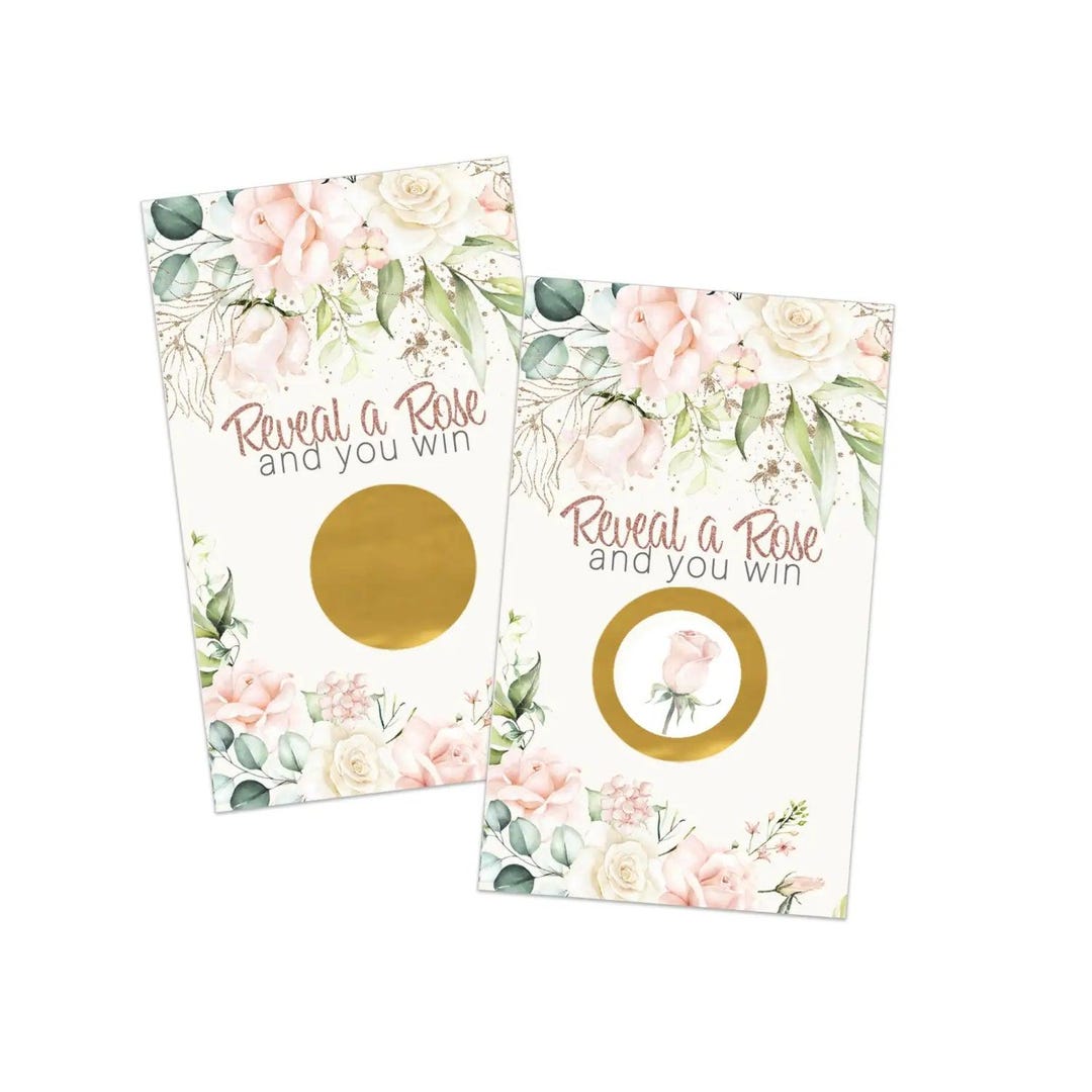 Bridal Shower Scratch off Games Floral - 30 Cards - Fun Wedding Shower ...