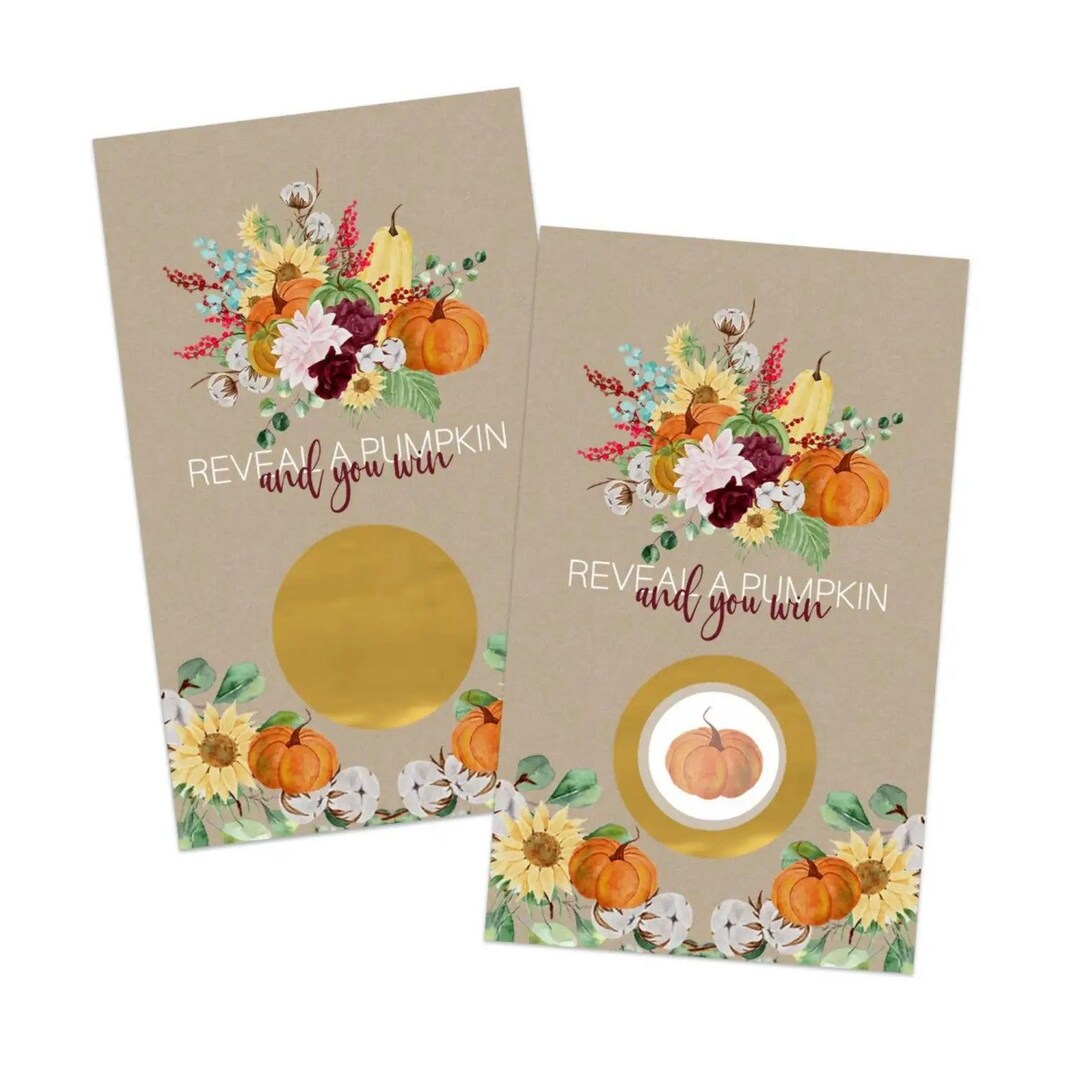 Harvesting Pumpkin Scratch off Cards, 30 Pack - Fall Harvest Party ...