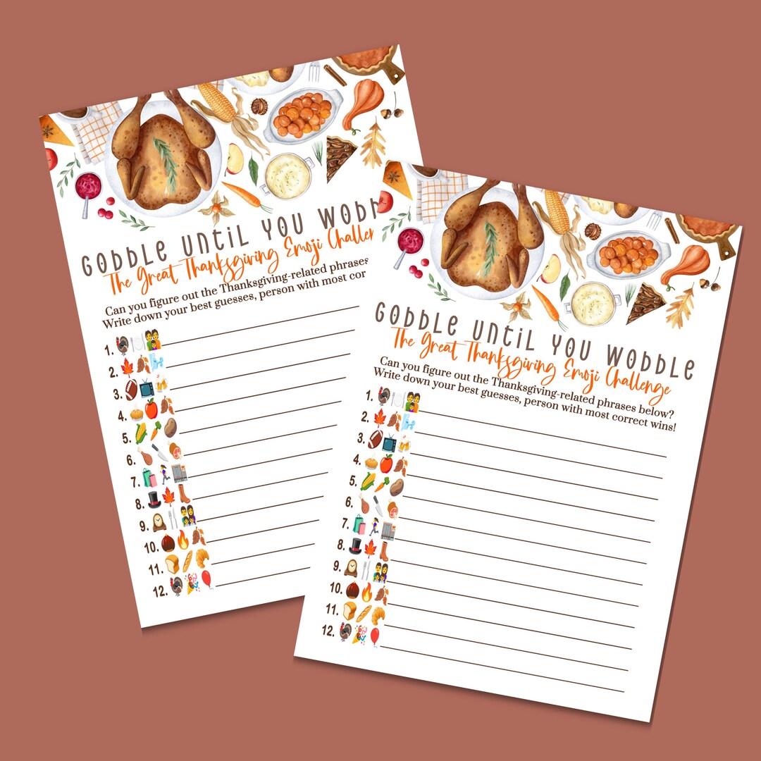 Thankful Thanksgiving Game Printable - Emoticon Picture Guess Digital ...