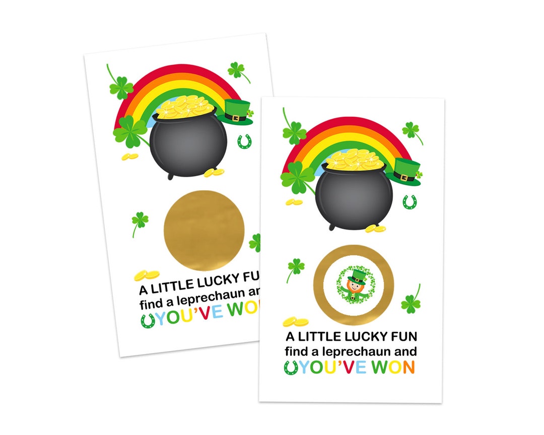 St. Patrick's Lucky Leprechaun Scratch off Cards 30 Pack Fun Party ...