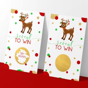 Reindeer Scratch off Christmas Party Games Adults, Rudolph Xmas Favors ...