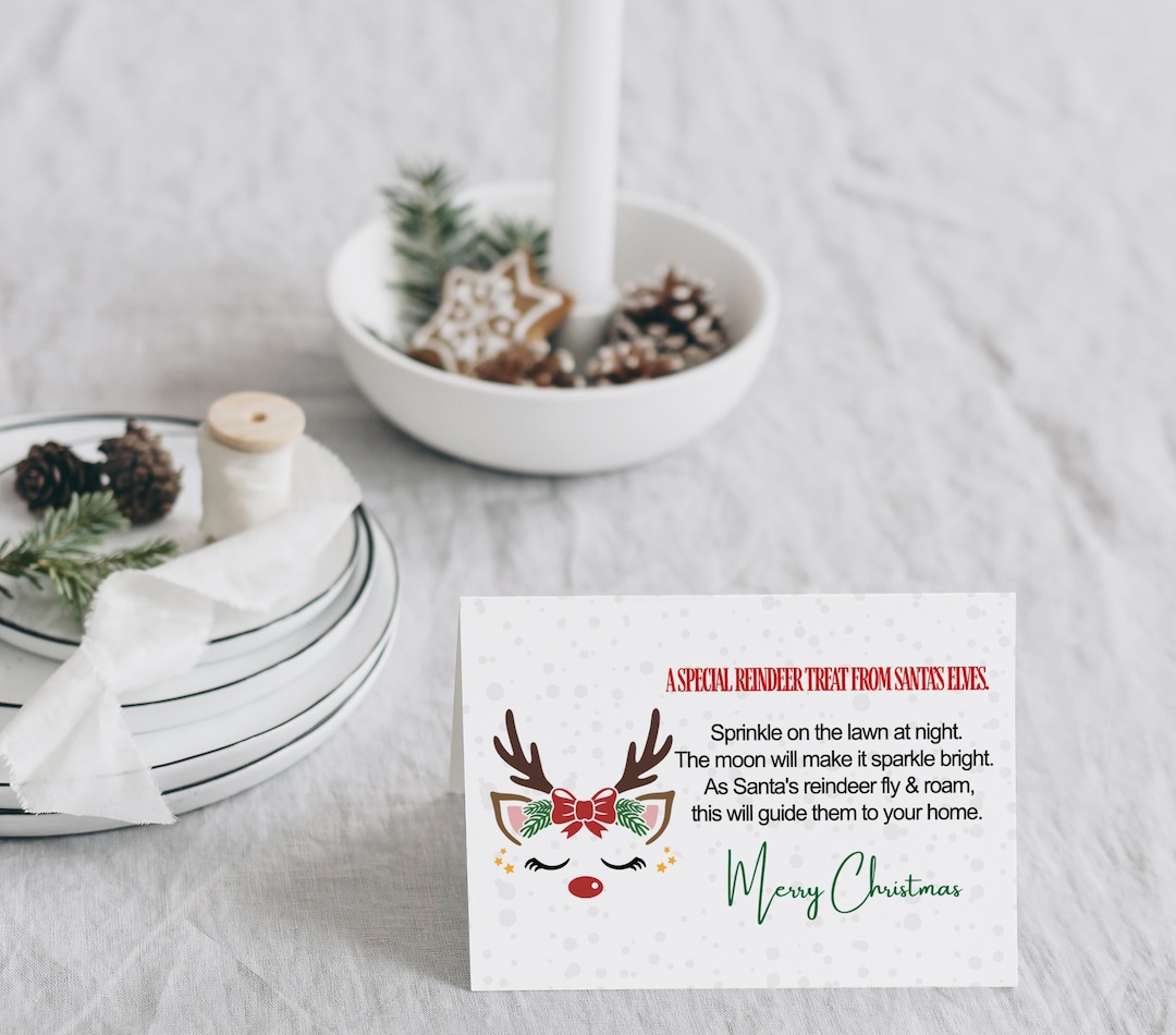 Magic Reindeer Food Gift Tags, Christmas Party Favors for Kids, Holiday ...