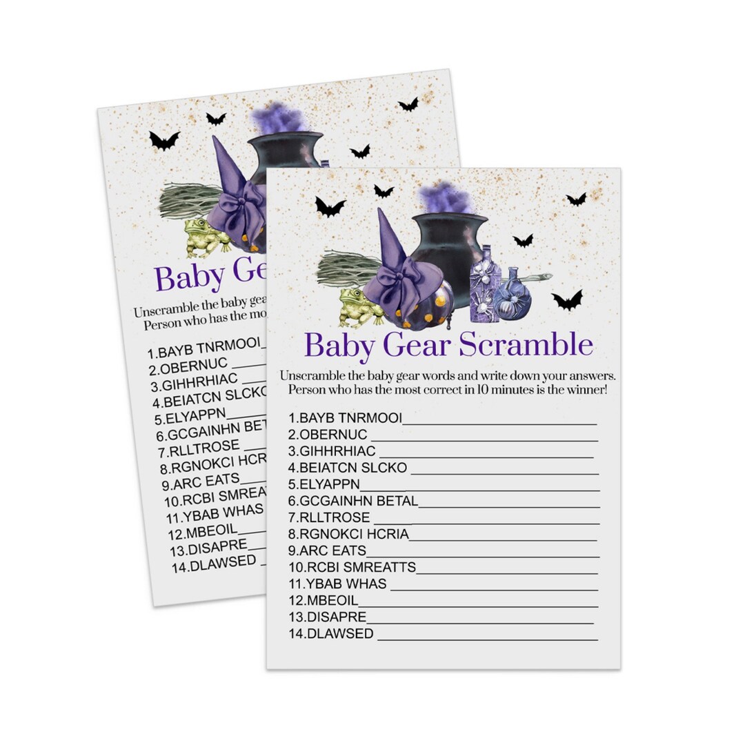 A Baby is Brewing Baby Shower Word Scramble Game Unscramble the Baby ...