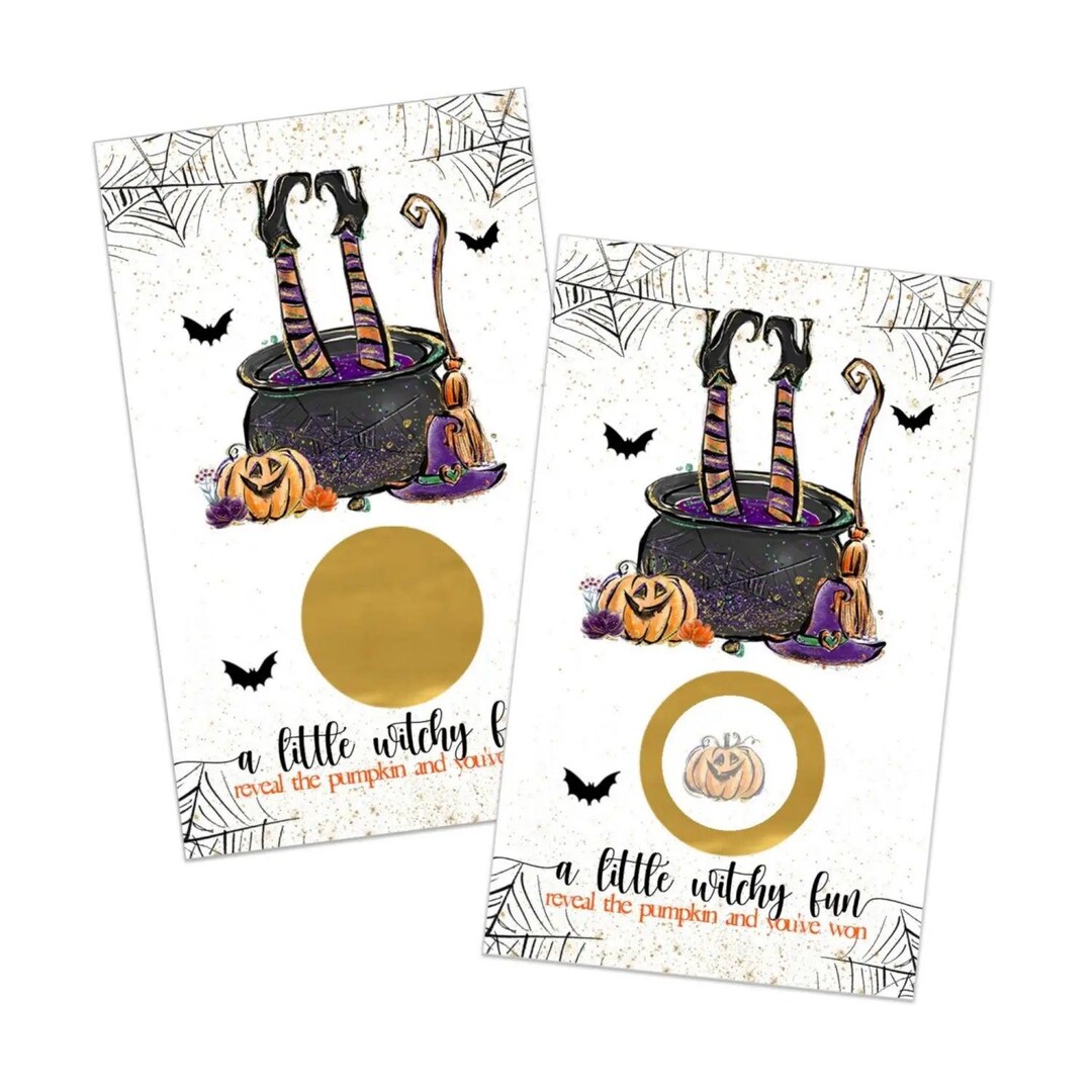 Witchy Halloween Scratch-off Cards: Party Games for Weddings, Showers ...
