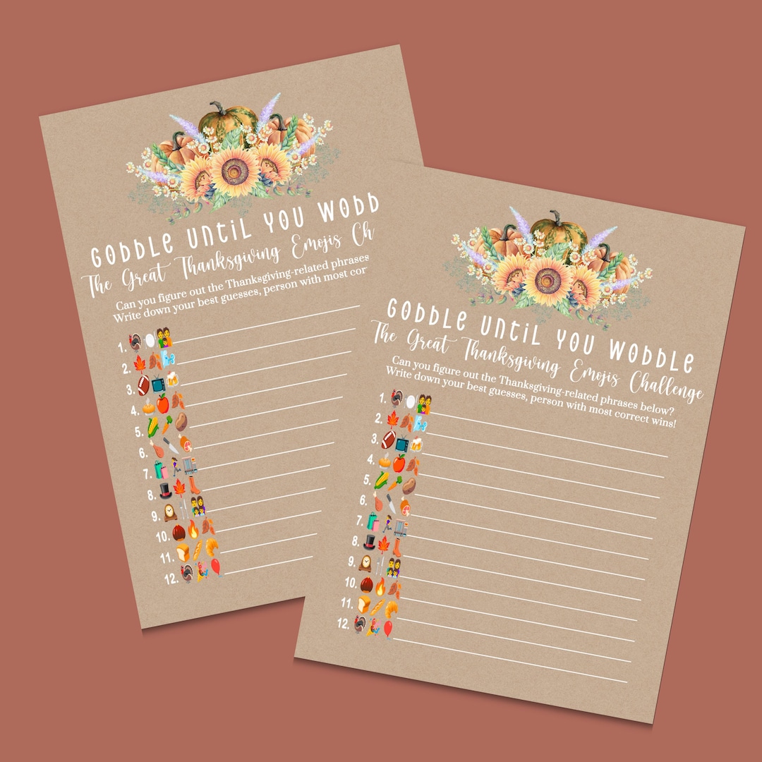 Harvesting Thanksgiving Game Printable - Emoticon Picture Guess Digital ...