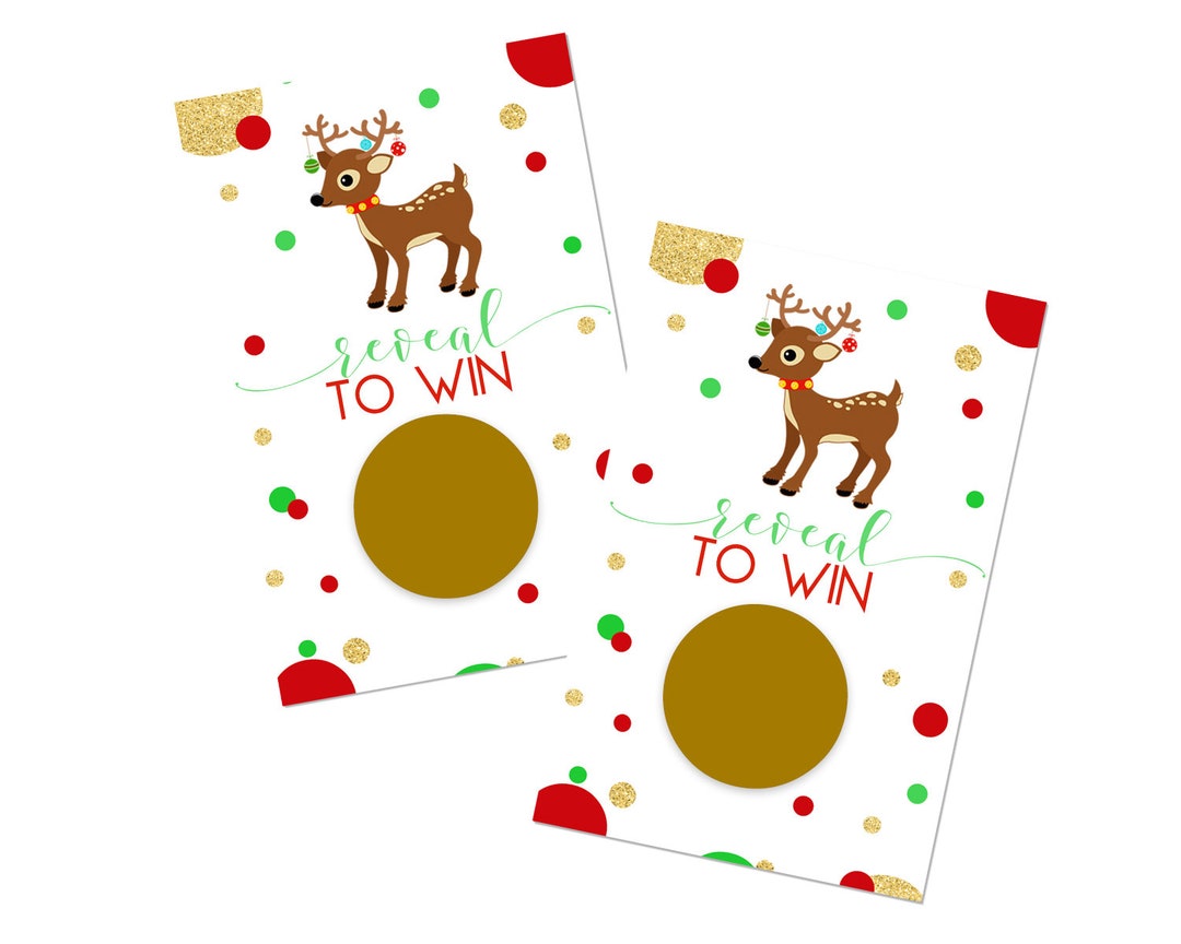 Reindeer Scratch off Game Cards 28 Pack Rudolph Christmas Party ...