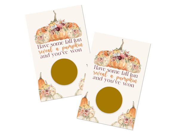 Rustic Pumpkin Scratch Off Cards 30 Pack Thanksgiving Party Games ...
