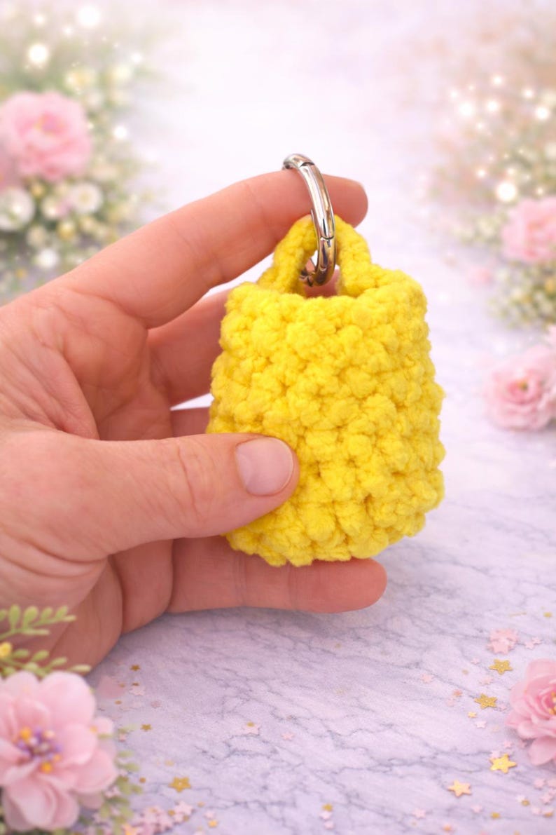 Crochet Mini Bag Keychain | Crochet Mini Bag Charm | Boho Bag Charm ...