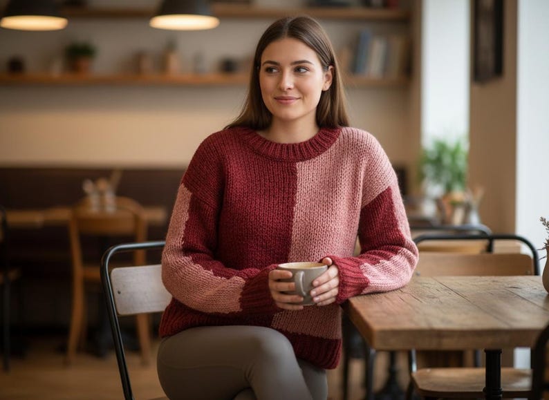 Beginner Drop Shoulder Sweater Knitting Pattern (PDF) - Etsy