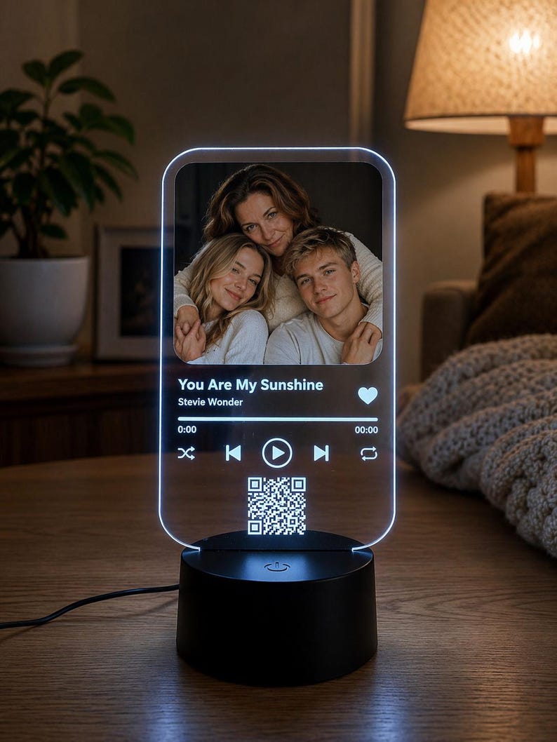 Custom LED Music Photo Plaque Night Light, Daughter in Law Gift, Mom ...