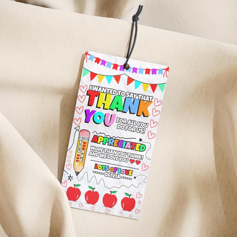Teacher Appreciation Week Gift Tag Printable Teacher Appreciation ...