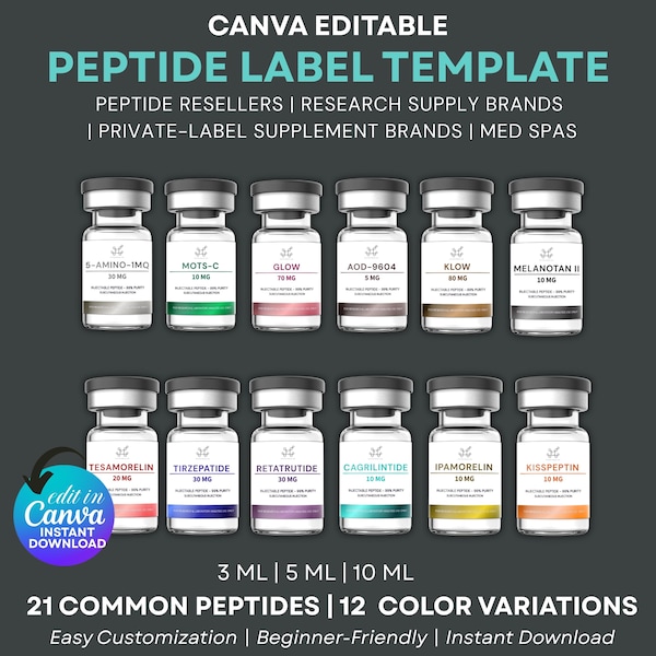 Peptide Label Template - Etsy