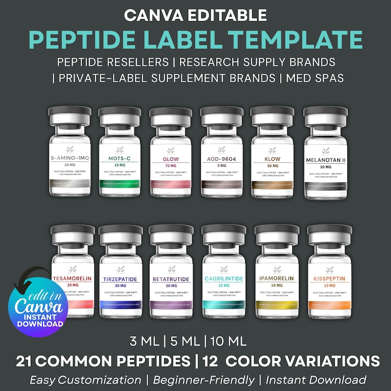 Peptide Label Template - Etsy