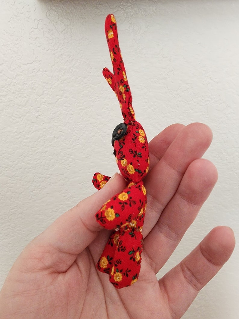 Tiny Heirloom Bunny Doll Pocket Sized Vintage Fabric Token Miniature ...