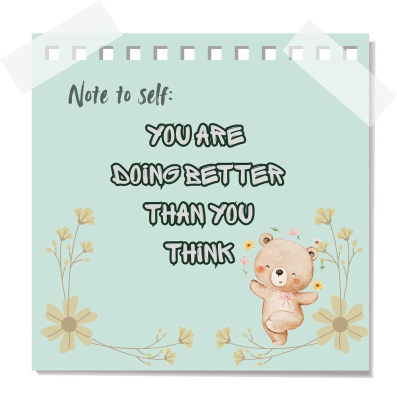 Self-love Affirmation Cards | "progress, Not Perfection" Motivational ...