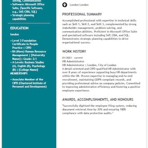 Minimal Adobe Acrobat Template: Clean HR Resume Layout (digital ...
