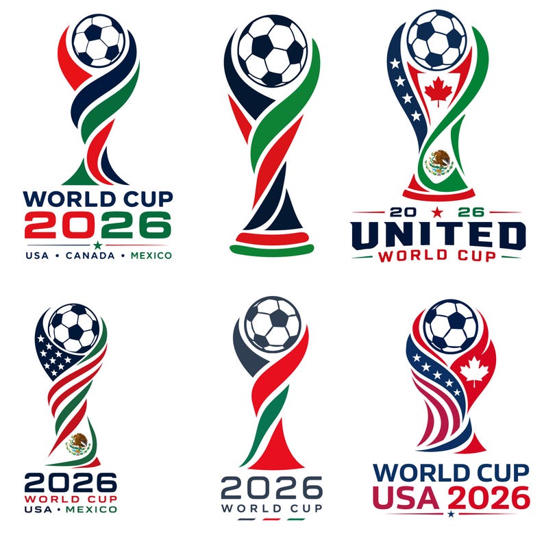 WM 2026 SVG Bundle, Fußball Trophy Vektor, Fußball Clipart, USA Kanada ...