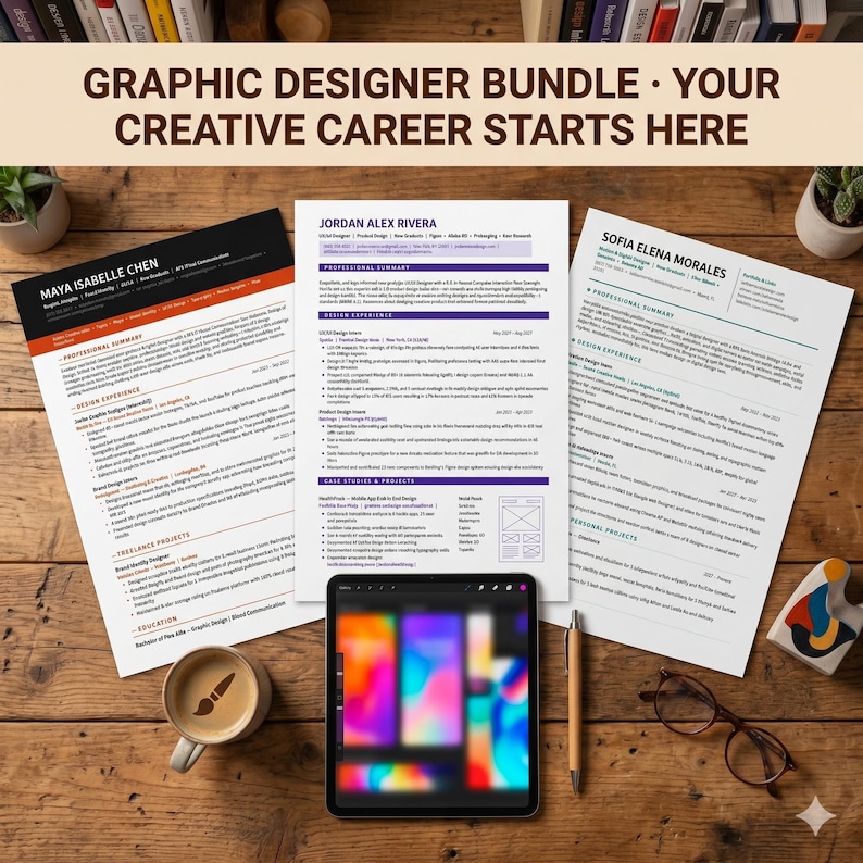 3 Graphic Designer Resume Templates | ATS Friendly Word CV (digital ...