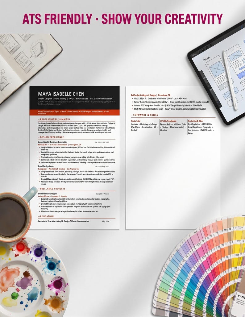 3 Graphic Designer Resume Templates | ATS Friendly Word CV (digital ...