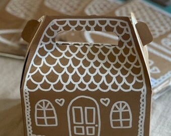 Gingerbread House Gift Box Template - Etsy