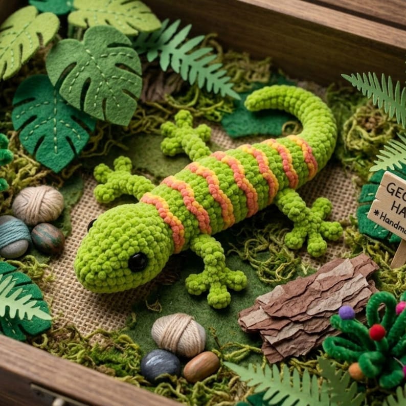 Lizard Crochet Pattern: No Sew Amigurumi Gecko (PDF in English) - Etsy ...