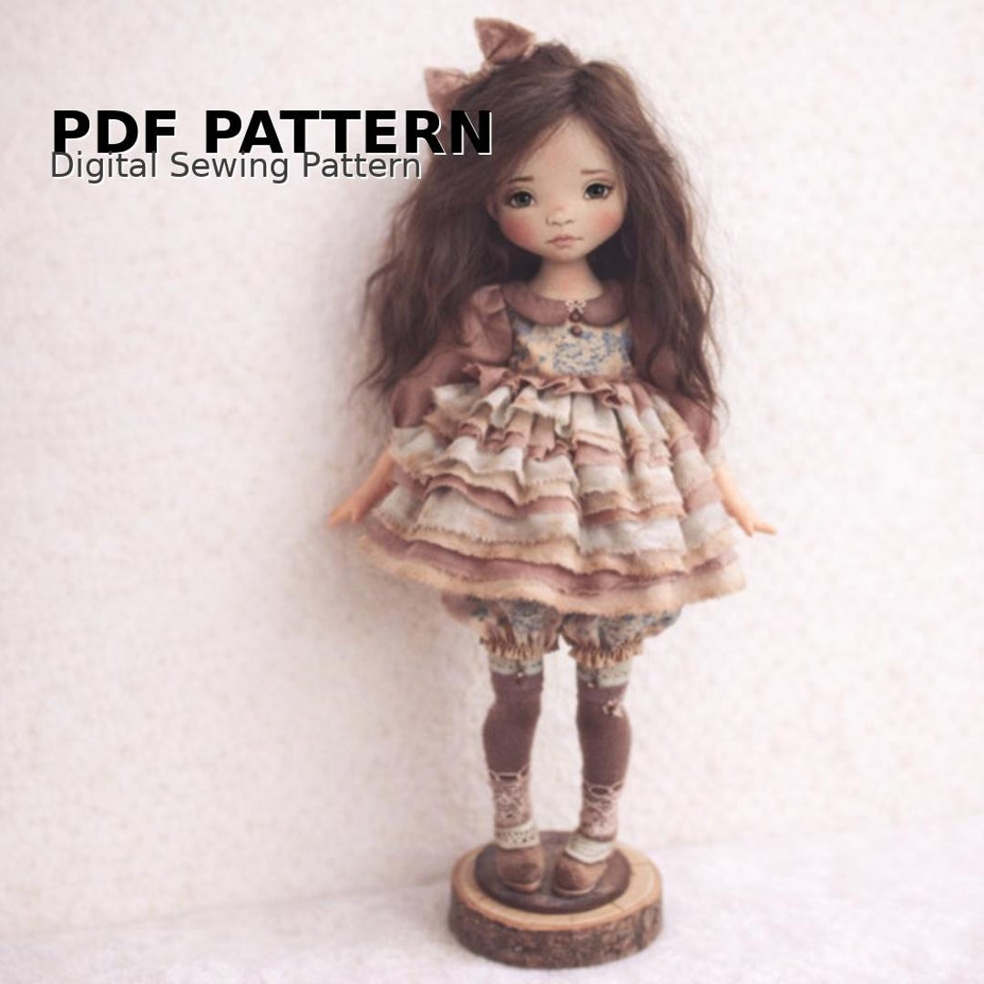 Cloth Doll Sewing Pattern: 35cm Handmade Doll Template (PDF) - Etsy