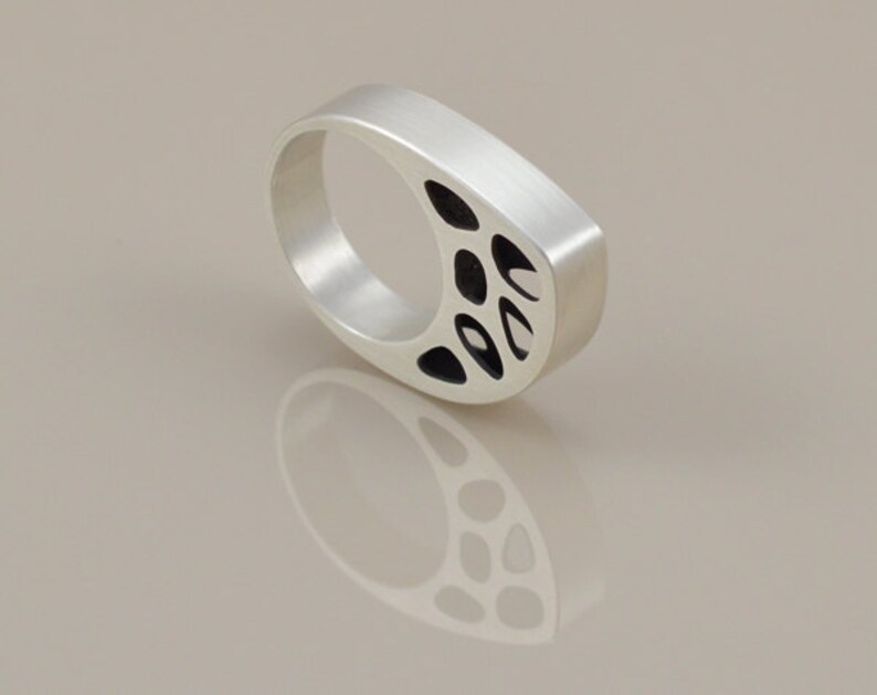 Funky Hollow Ring Sterling Silver Size 6.5 - Etsy